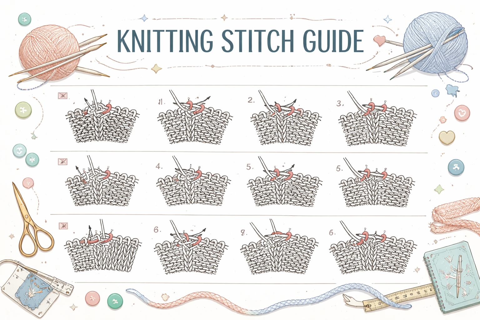 Knitting Stitch Guide for Beginners | Learn Stitches Easily ...